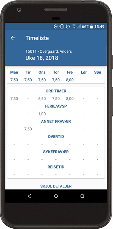 iCORE Hours App - Norsk brukerveiledning (Android)